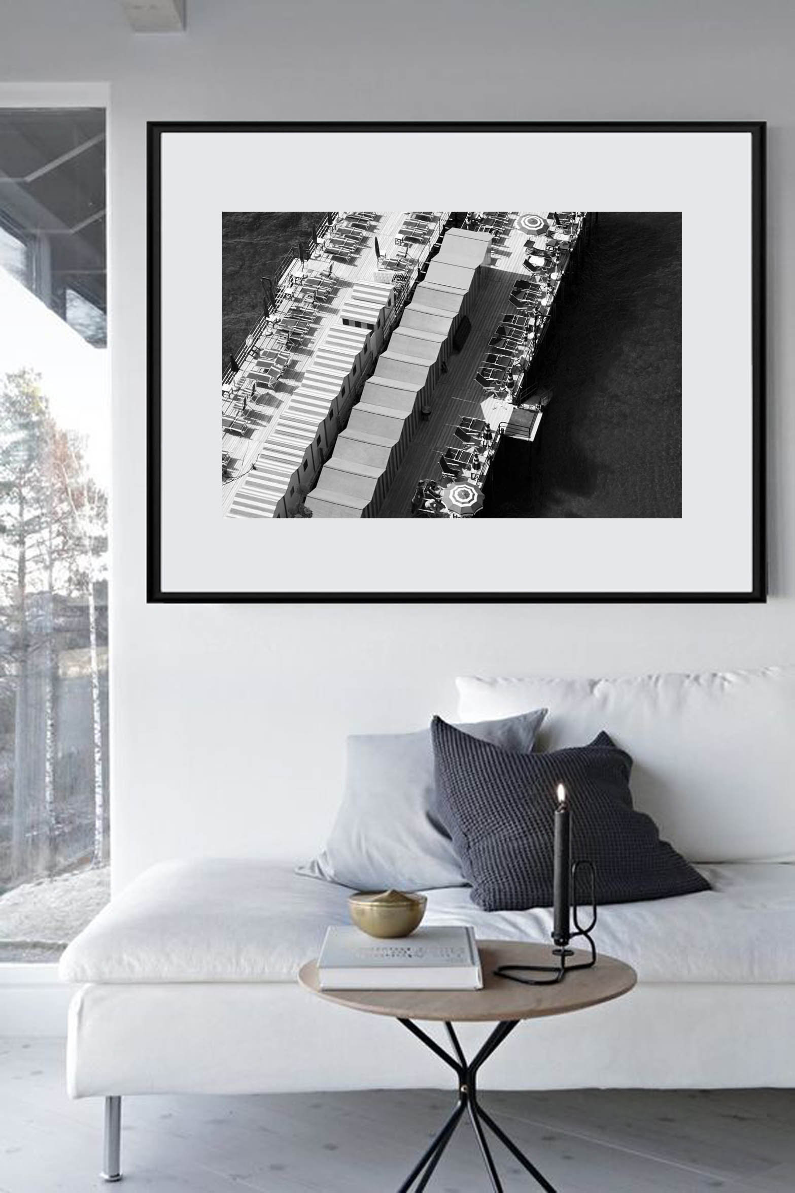 Sorrento Jetty Huts and Sunbeds Italy. Black and White - Etsy UK