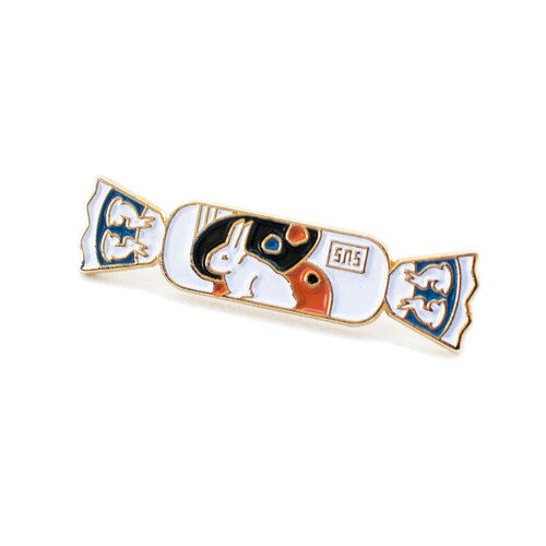 White Rabbit Candy Enamel Pin | Etsy