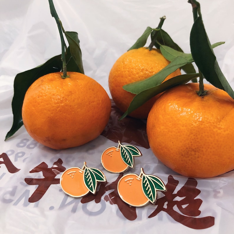 Mandarin Orange Enamel Pin - Etsy
