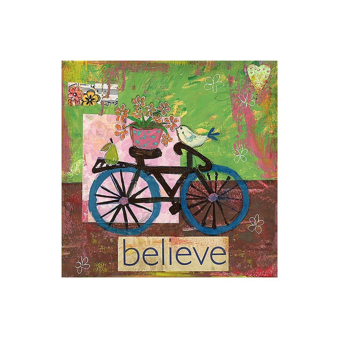 Bicycle Cotton Line Fabric Print Panel, 6.5 Inches X 6.5 Inches ...