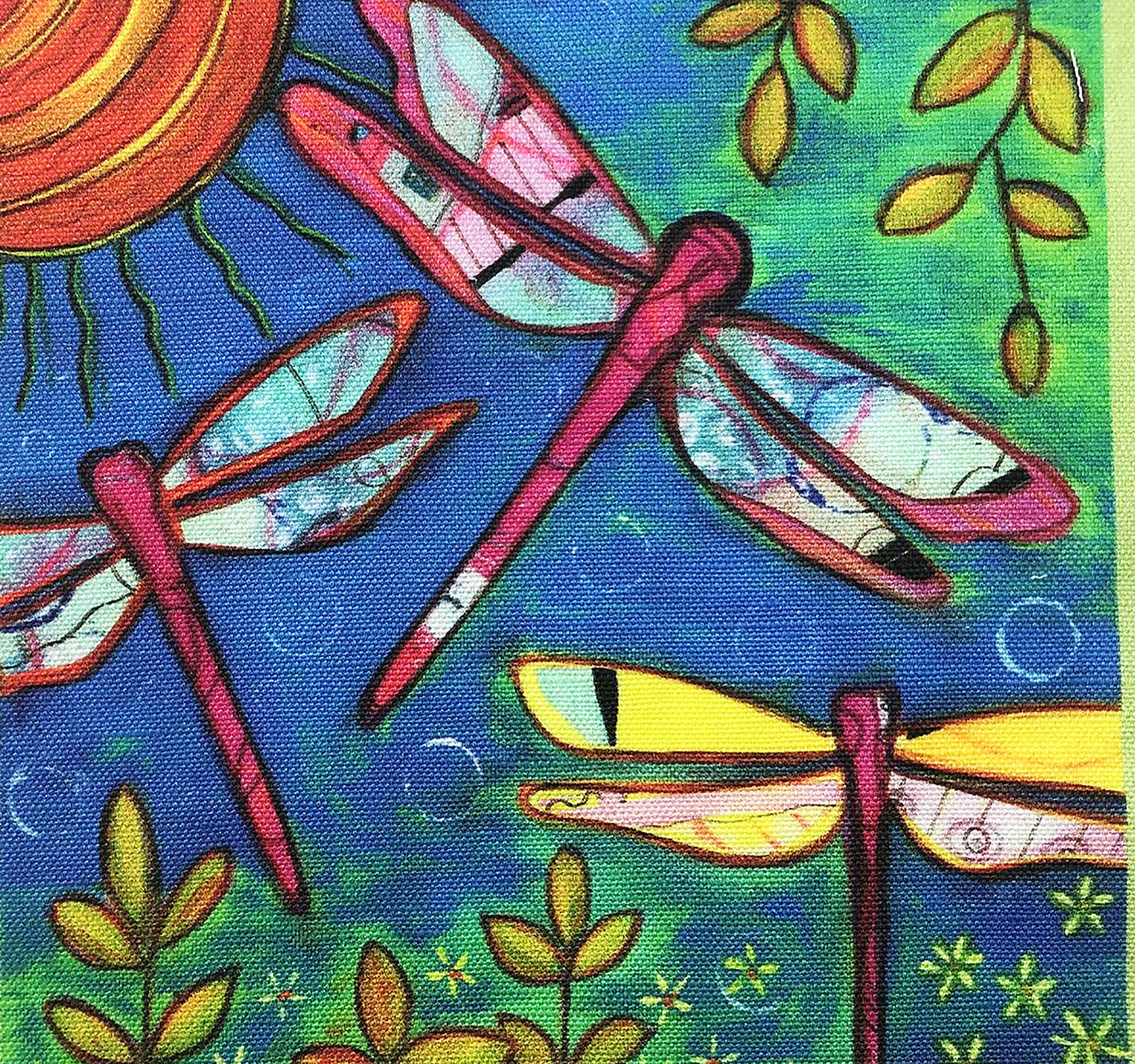 Colorful Dragonflies Fabric Square 6.5 X 6.5 Inches Fabric | Etsy