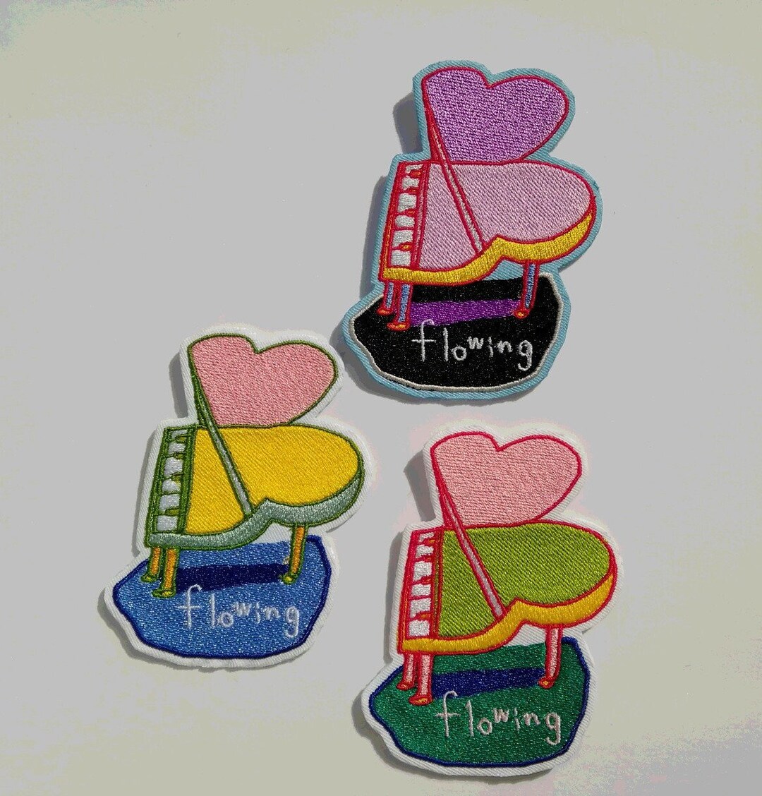 Colorful Piano Music Overflowing Colors Patch Embroidery Piano Vivid ...