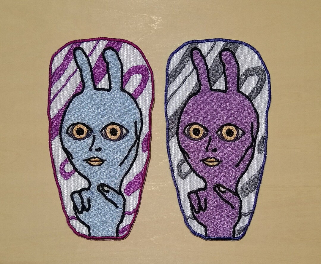 Googly Rabbit Peace Sign Embroidered Iron on Patch Home Made Creature ...