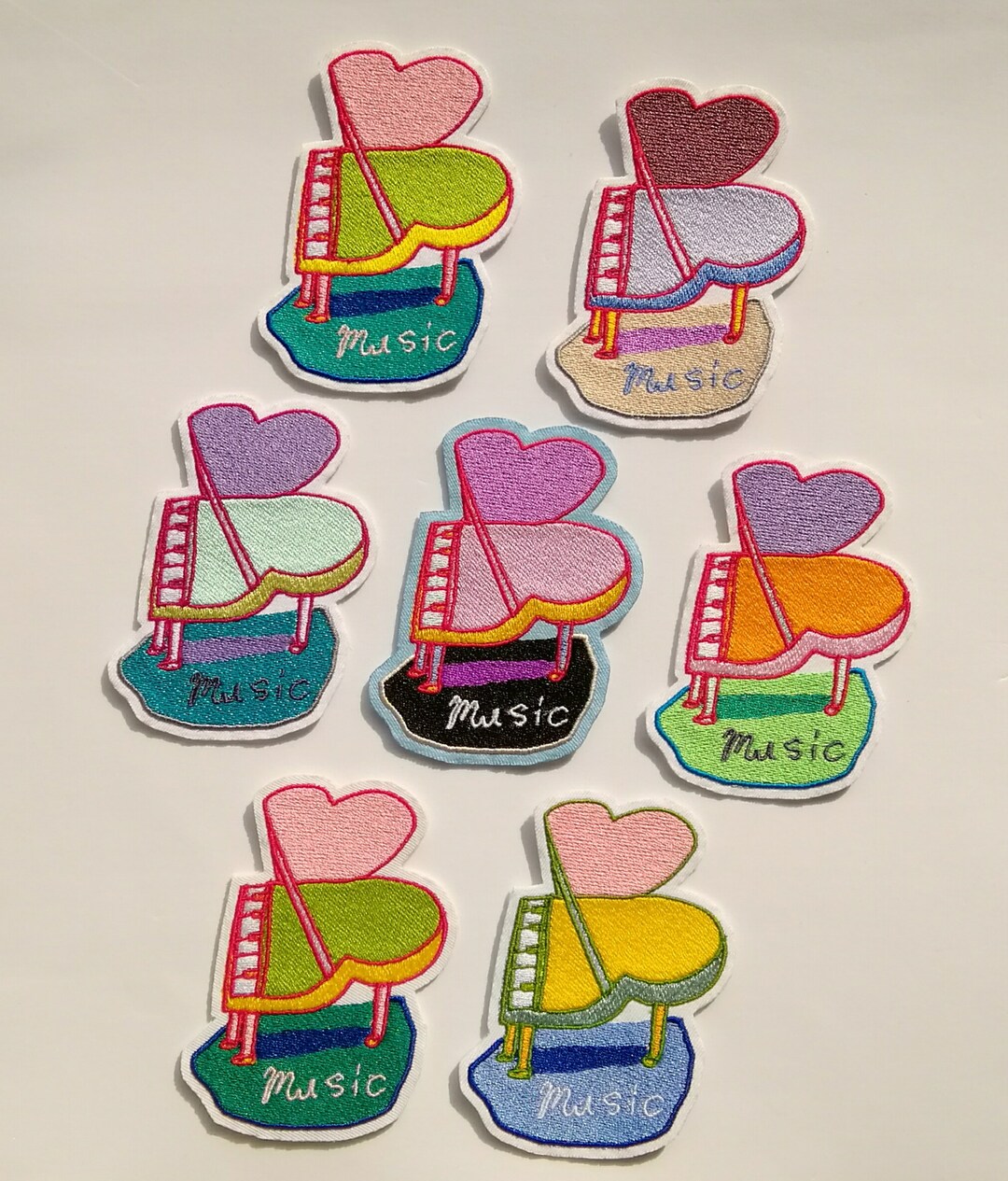 Colorful Piano Music Burst of Colors Music Patch Embroidery Piano ...