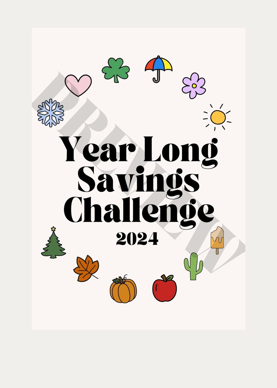 Monthly Savings Chart Digital Download A6 Savings Challenge Personal ...