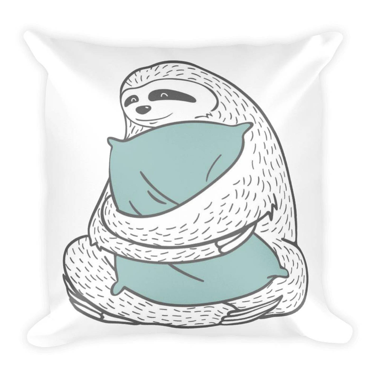 Cute Lazy Sloth Hugging Giant Pillow Square Pillow, Sloth Plush Throw ...