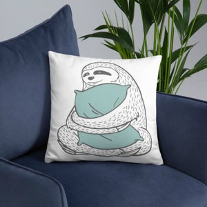Cute Lazy Sloth Hugging Giant Pillow Square Pillow, Sloth Plush Throw ...