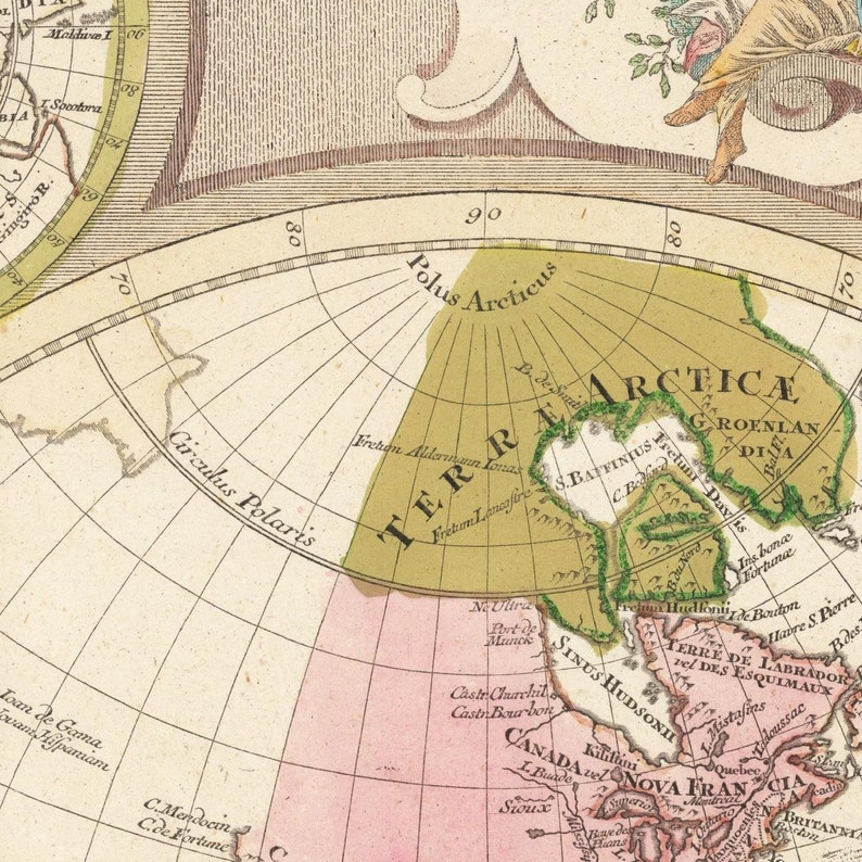 Antique Map of the World 1775 Old Map Very Rare Fine | Etsy