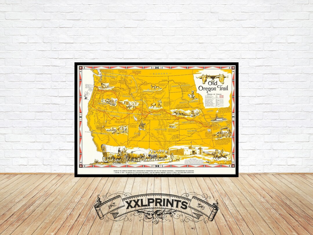 1948 Oregon Trail Pictorial Map: Fine Art Giclée Print - Etsy