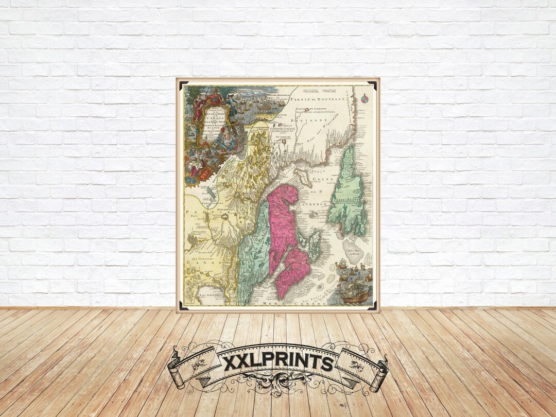 Ancient Map of New France, Canada (1750): Fine Art Giclée Print - Etsy
