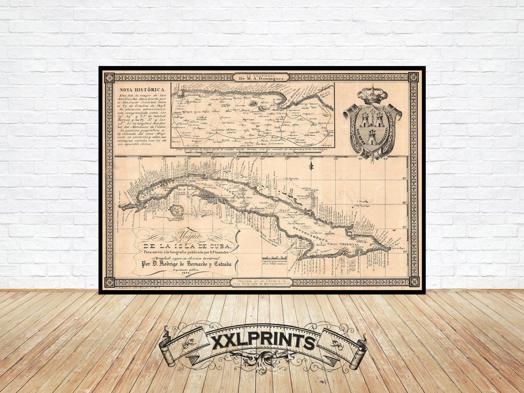 Antique Cuba Map Print: 1856 Fine Art Reproduction - Etsy