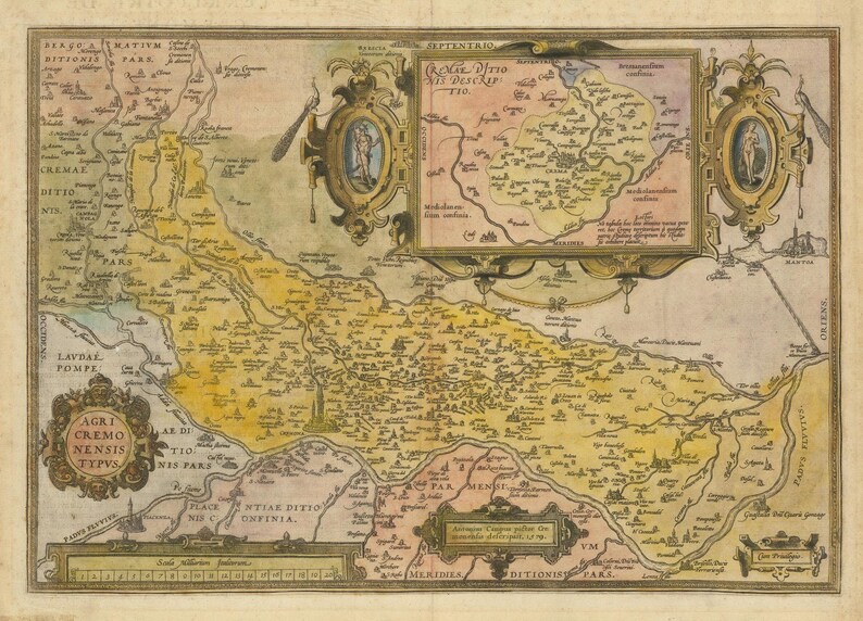 Ancient Map of Cremona Italy 1581 Very Rare Fine - Etsy