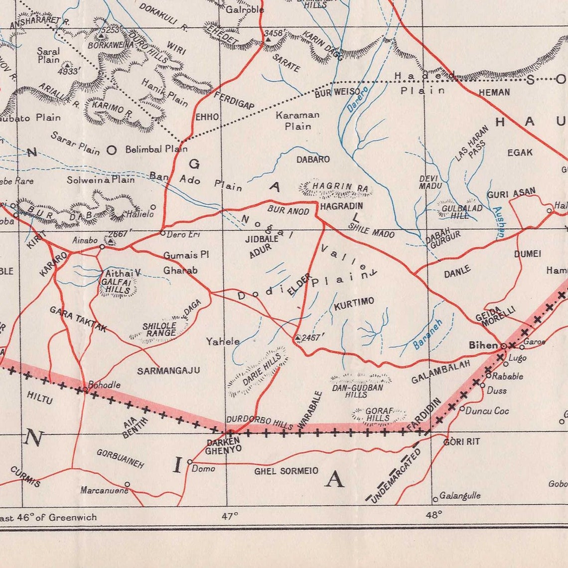Somalia Map Print: 1948 Antique Style Fine Art Reproduction - Etsy
