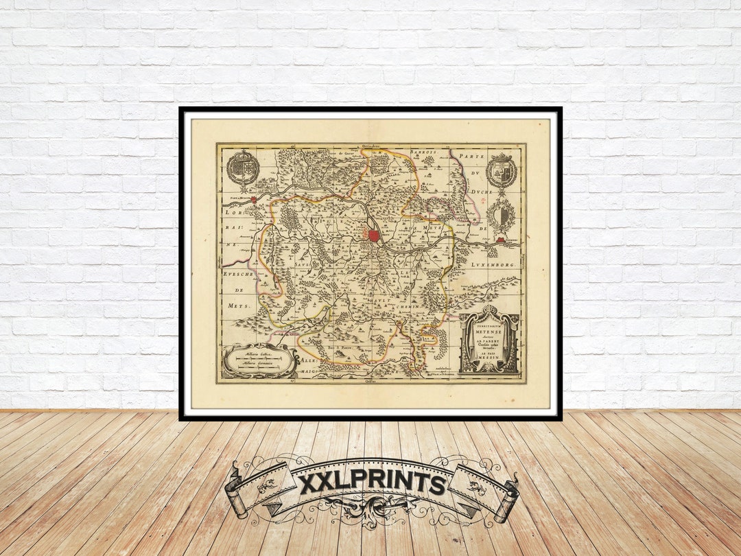 Antique Map Print: Metz Region, France, 1640 - Etsy UK