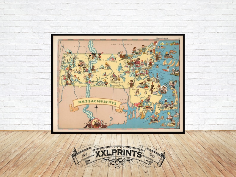 1935 Cartoon Map of Arkansas Pictorial Map Fine - Etsy