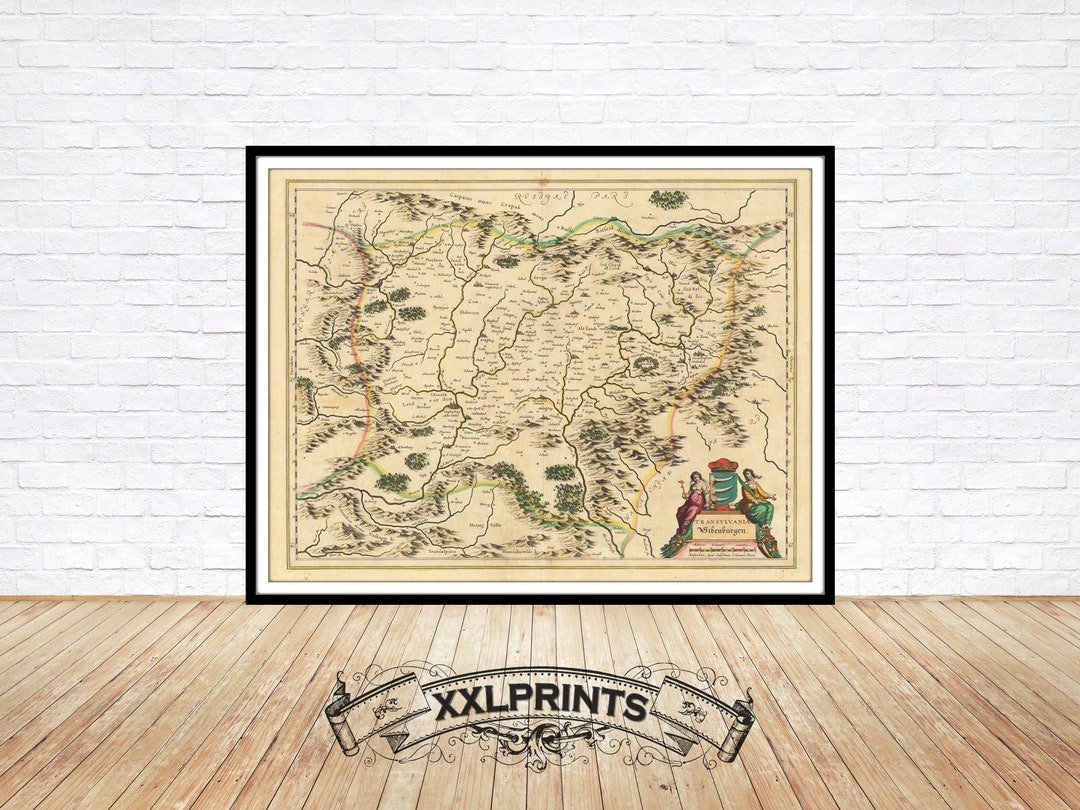 Transylvania Map Print: 1635 Dracula's Land, Fine Art Reproduction ...