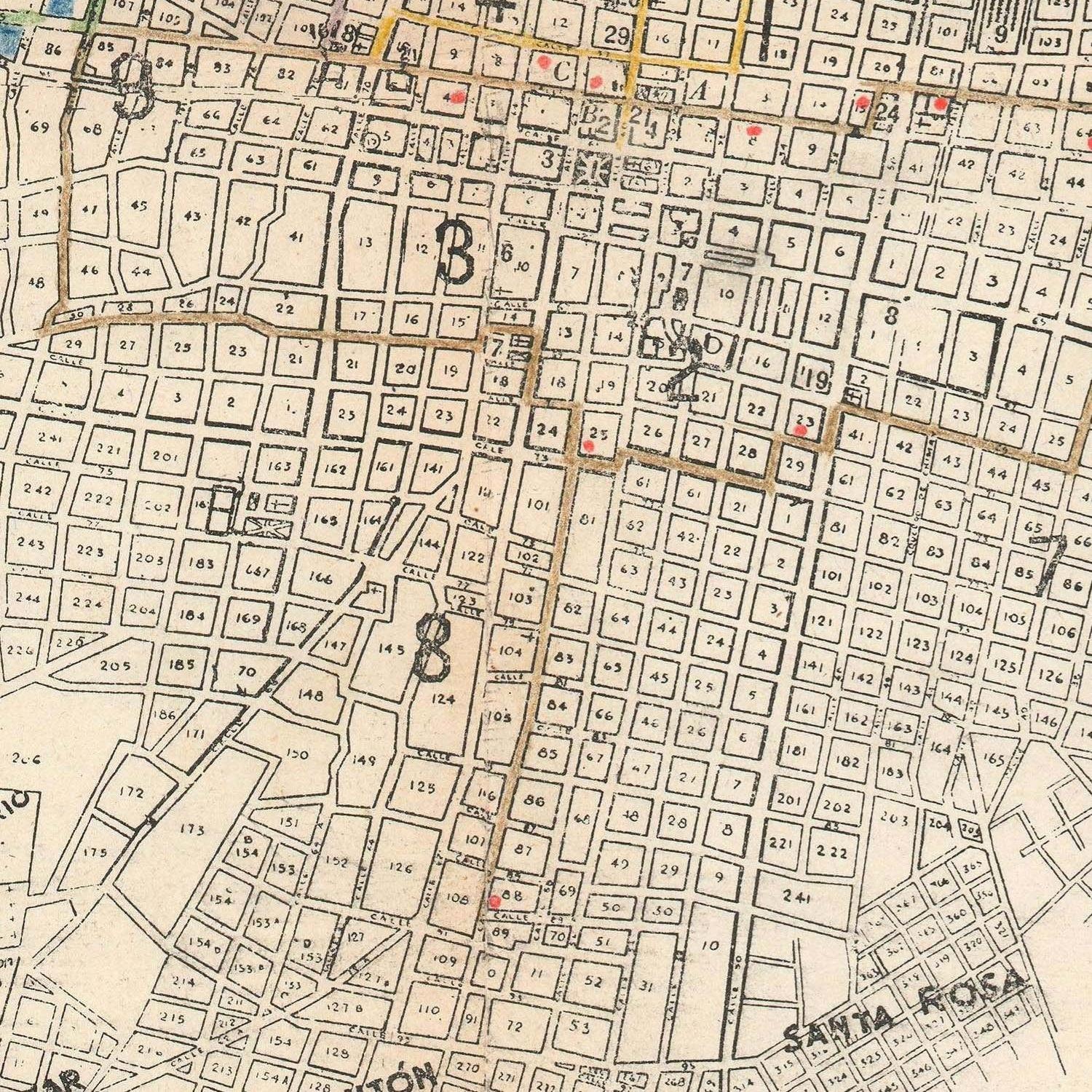 Merida, Mexico Map Print: 1953 Vintage City Plan - Etsy