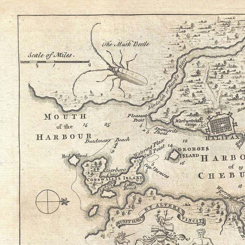 Antique Map of Halifax, Nova Scotia 1750: Fine Art Giclée Print - Etsy
