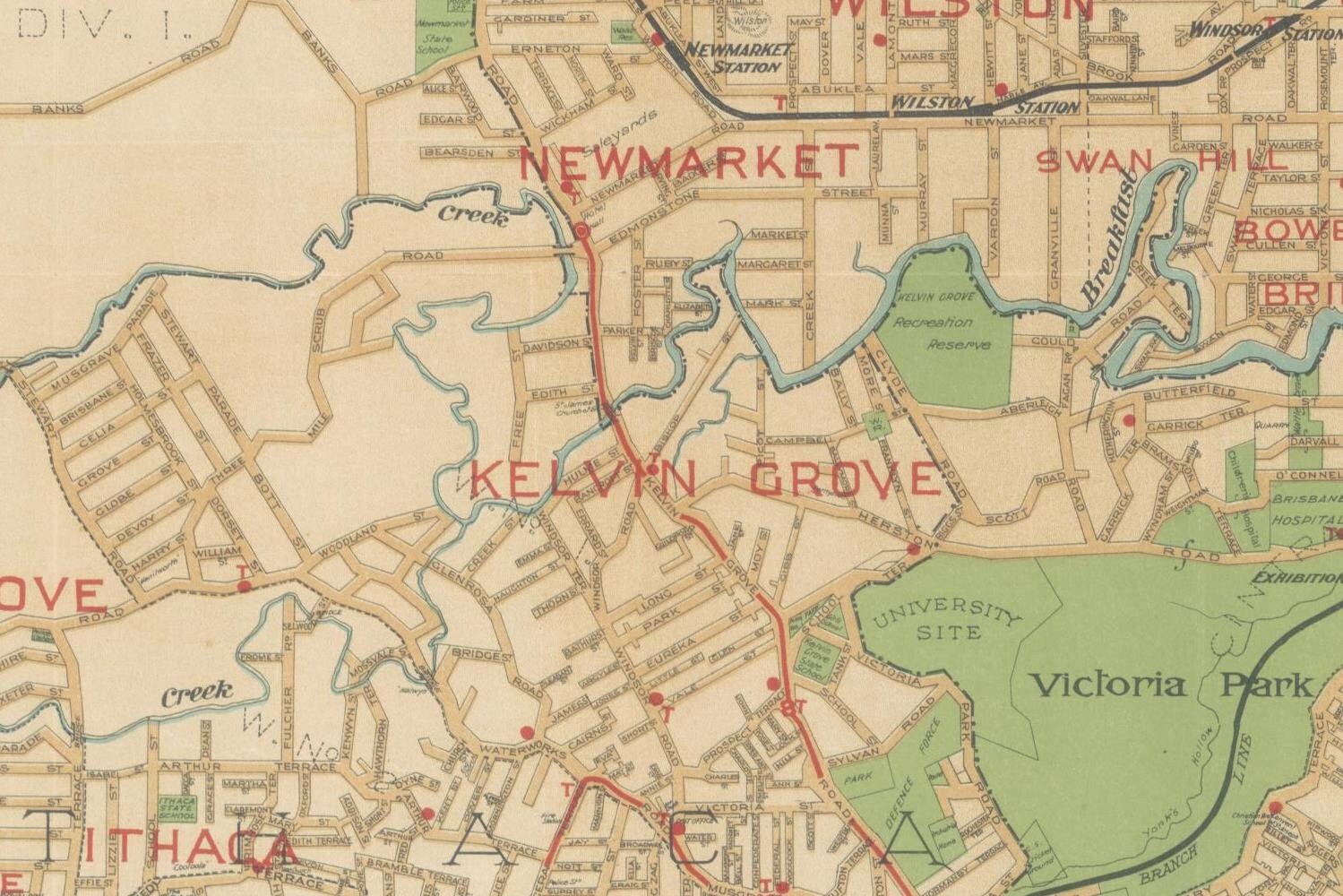 Old Map of Brisbane 1920 Queensland Australia Fine | Etsy
