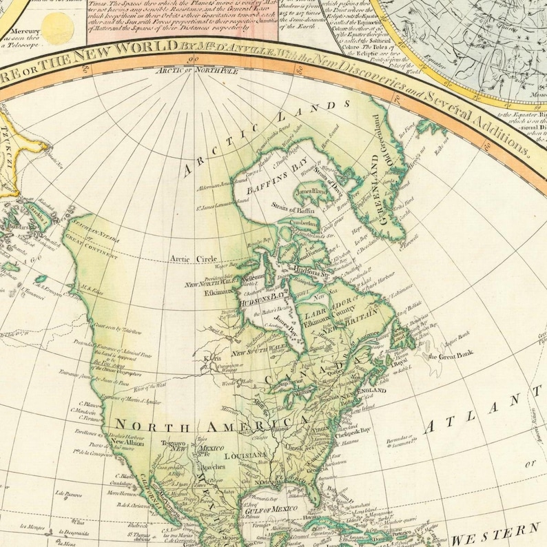 Antique World Map Print: 1780 Fine Art Reproduction - Etsy Canada