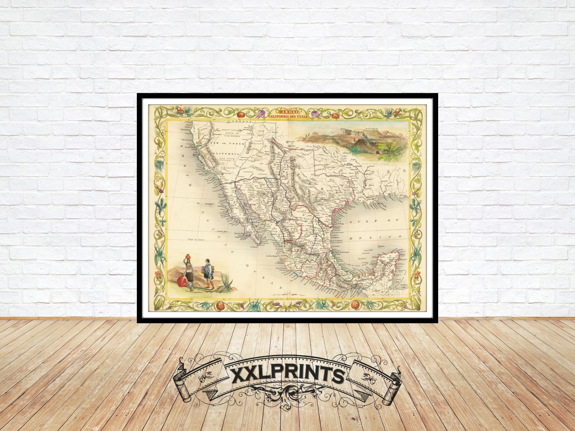 Old Map of Mexico, California, Texas 1849: Fine Art Print - Etsy