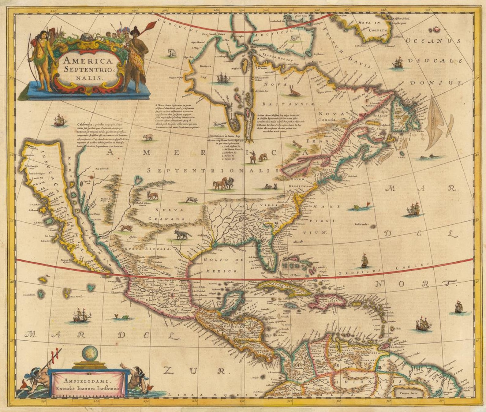 Ancient Map of America Septentrionalis 1641 Rare Map Old | Etsy