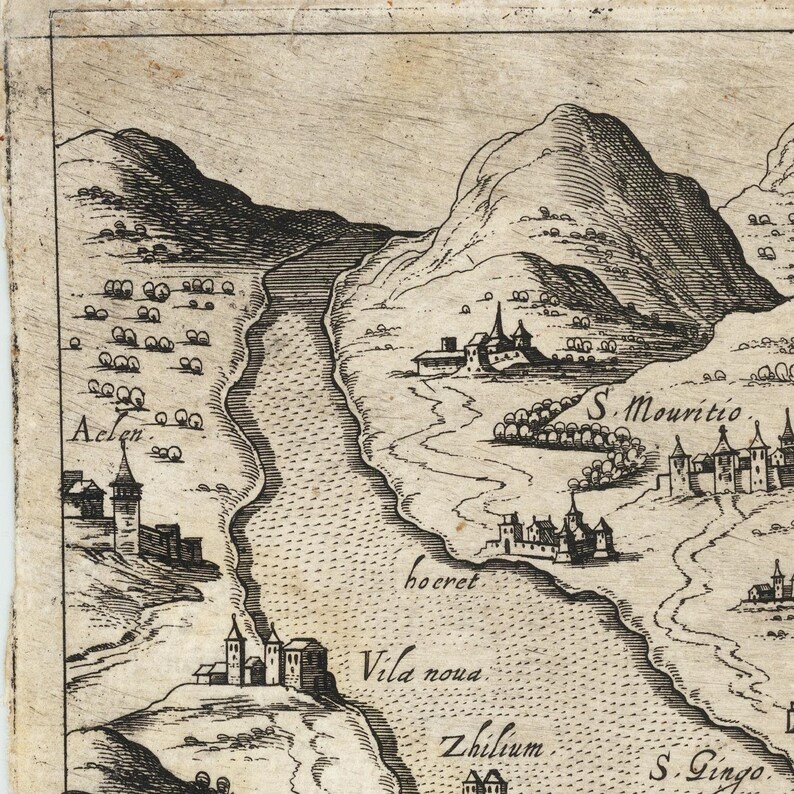 Old Map of Lake Geneva 1590 Ancient Map Very Rare Fine - Etsy