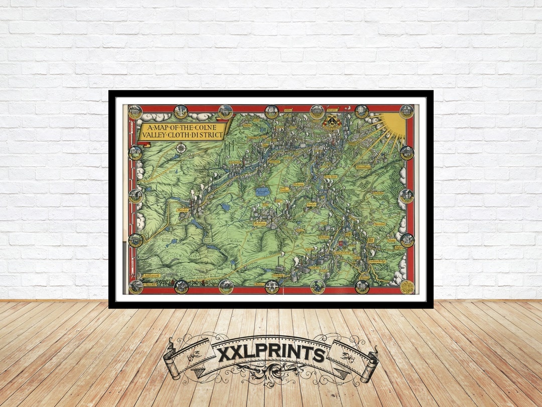 Colne Valley Cloth District Map: 1946 Fine Art Print - Etsy UK