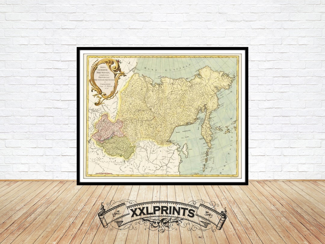 Antique Northeastern Russia Map Print, 1776 Historical Reproduction - Etsy
