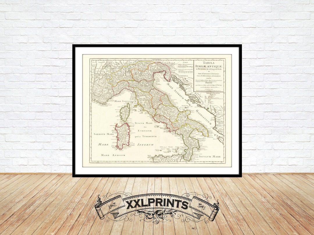 Antique Italy Map Print: Augustus Reign, 1715 Reproduction - Etsy