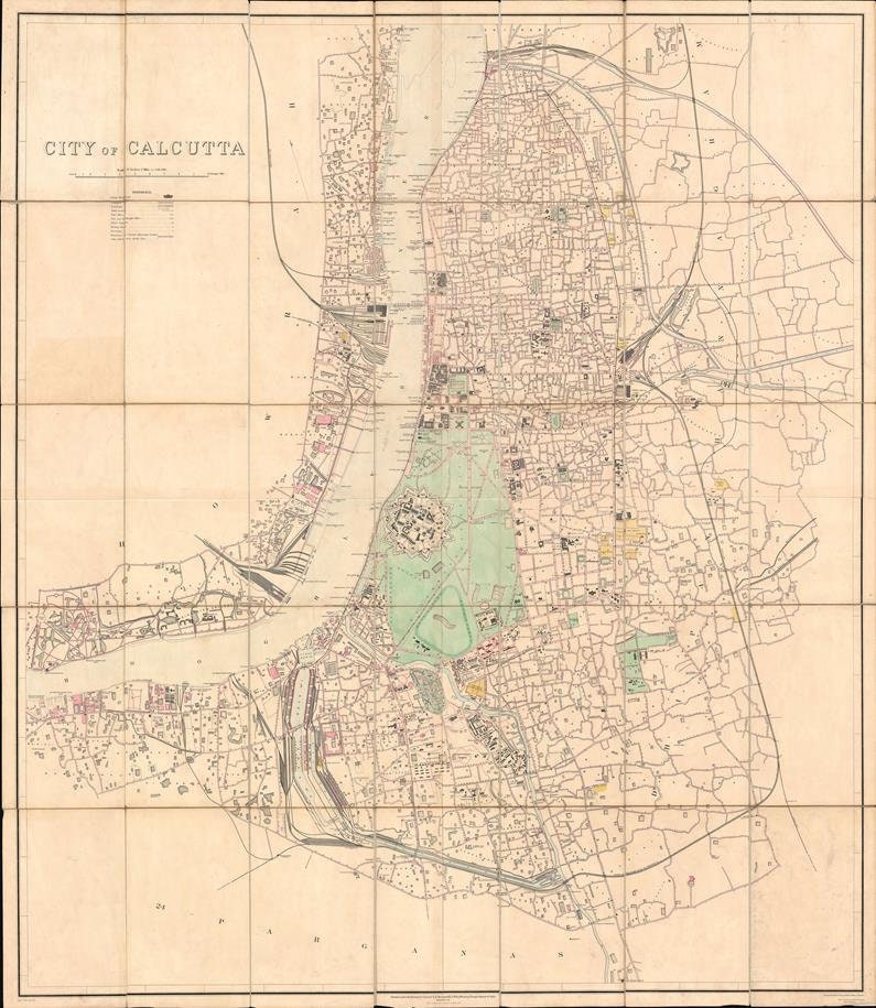 Old Map of Calcutta 1912 City Plan Very Rare Antique Fine | Etsy