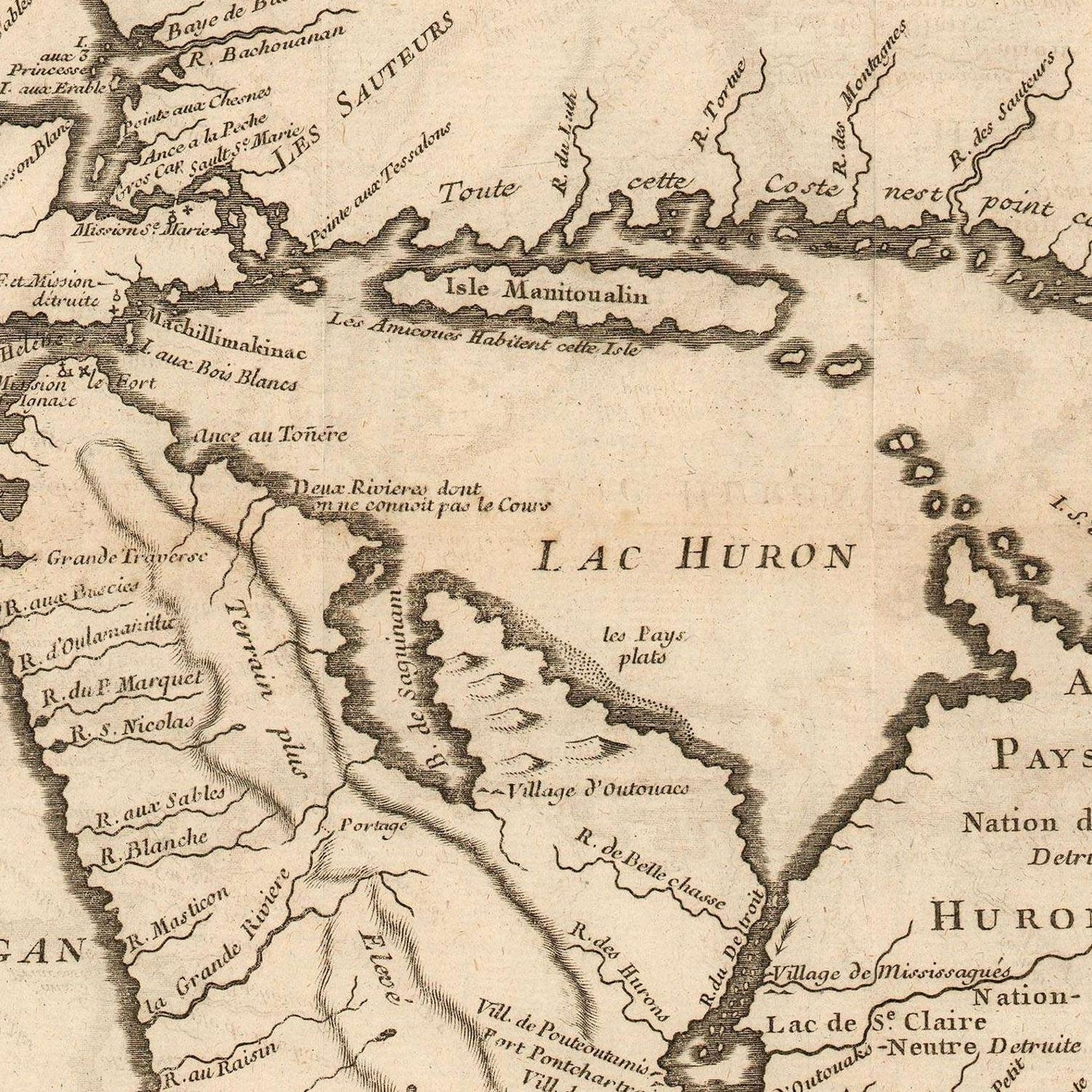 Old Map of Great Lakes 1744 Rare Map Antique Fine - Etsy