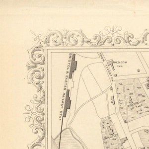 Old Map of Exeter, 1851, City Plan, Antique Map, Fine Reproduction ...
