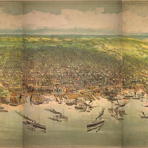 Old Map of Toronto, 1883, Aerial View, Fine Reproduction, Large Map ...
