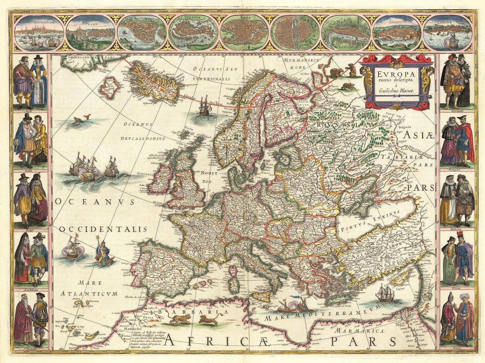 Ancient Map of Europe 1644 Very Old Map Fine Reproduction - Etsy Israel