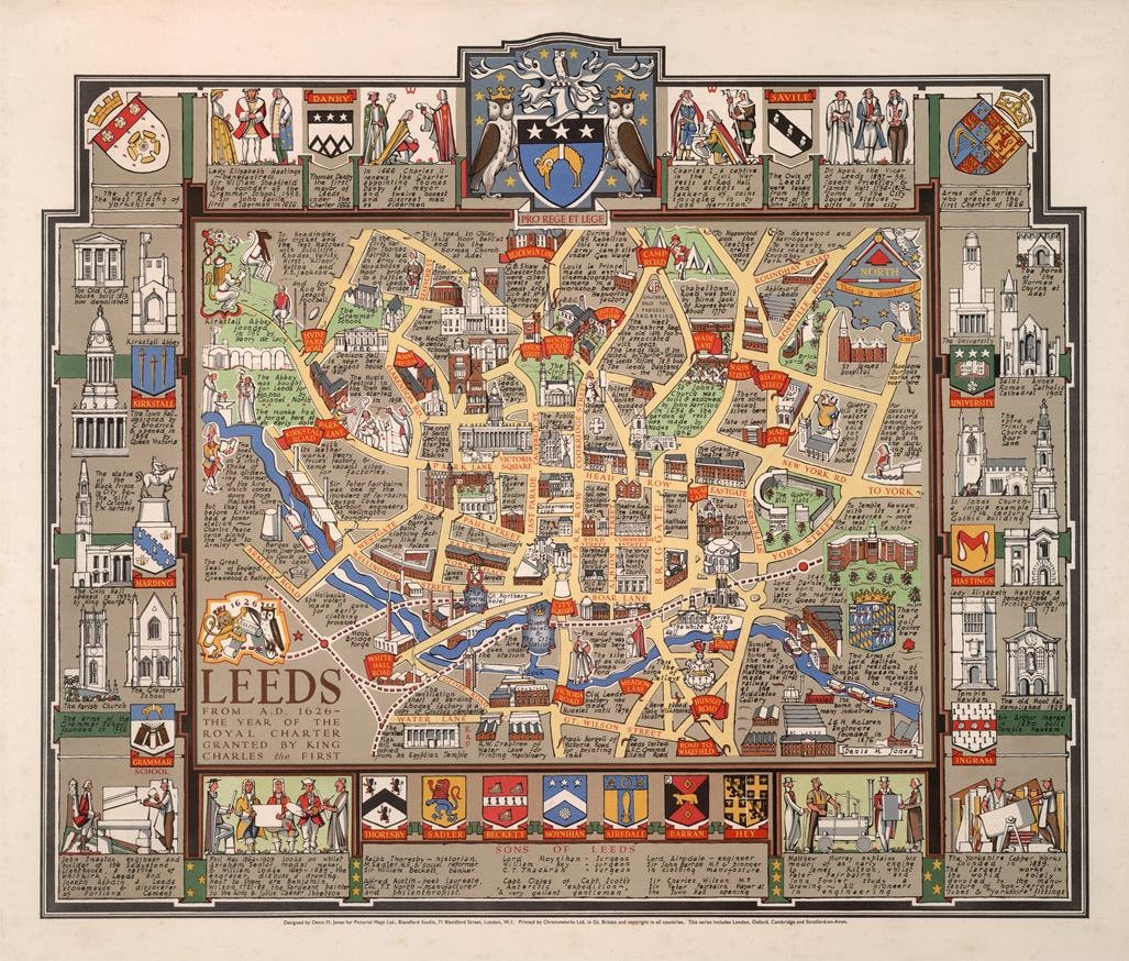 Old Map of Leeds 19th Century Historical Map Fine - Etsy