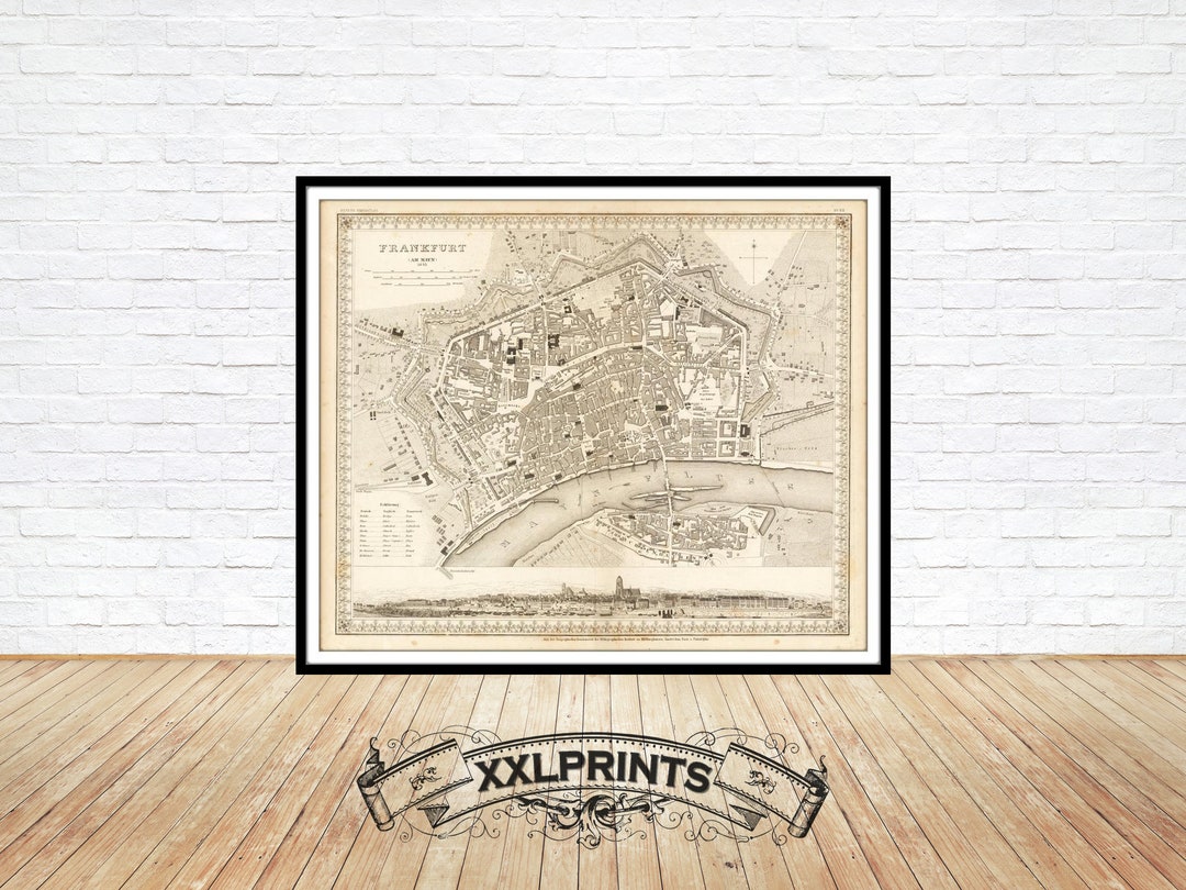 Frankfurt Am Mayn Map Print: 1845 Antique City Plan - Etsy