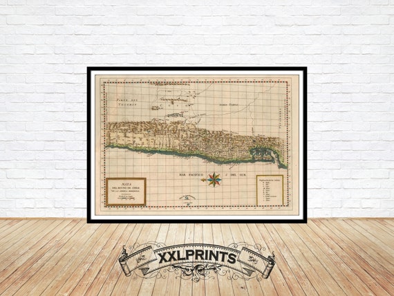 Old Map of Chile 1788 Rare Map Antique Map Fine - Etsy
