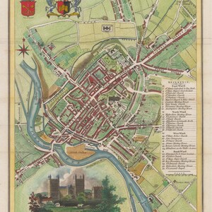 Old Map of Exeter, 1805, City Plan, Very Rare, Antique Map, United ...
