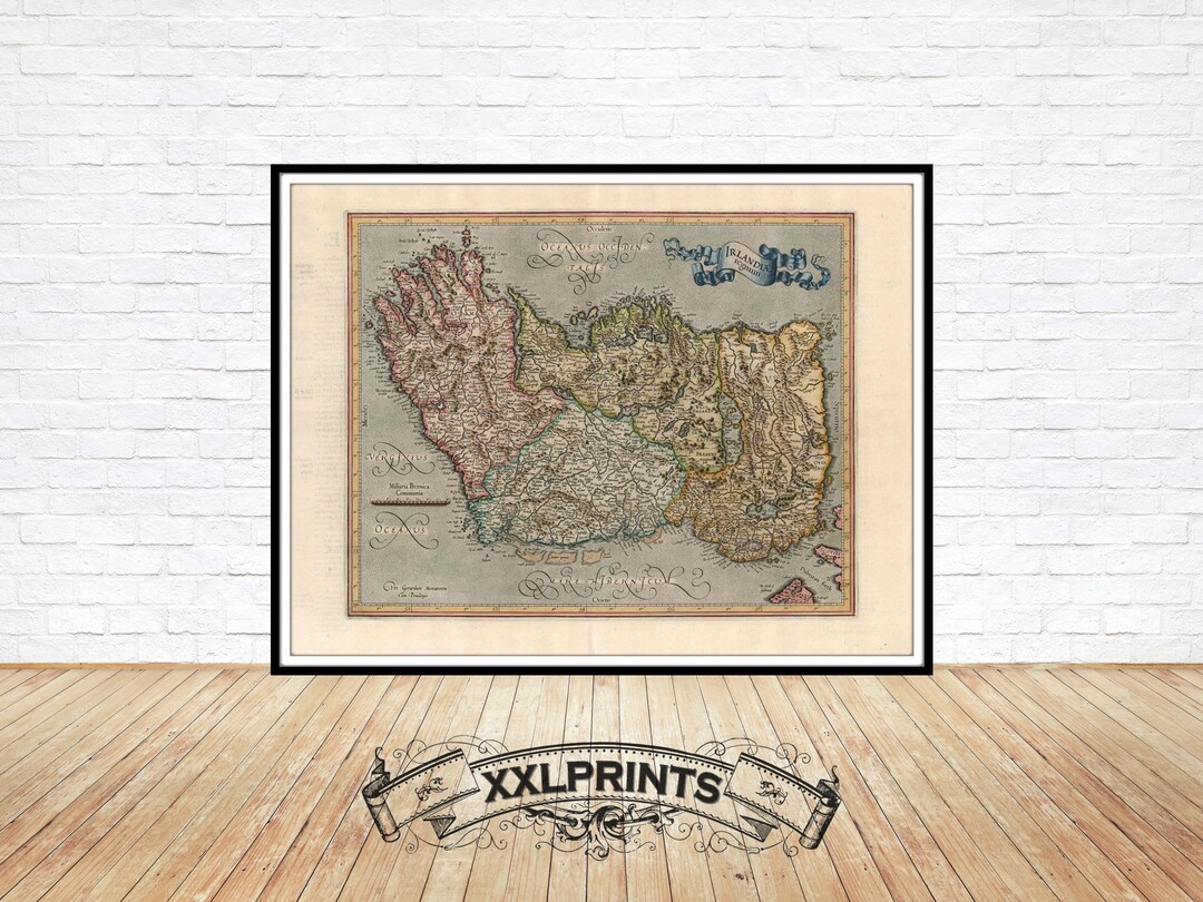 Ancient Ireland Map Print: 1595 Reproduction, Fine Art Giclée - Etsy