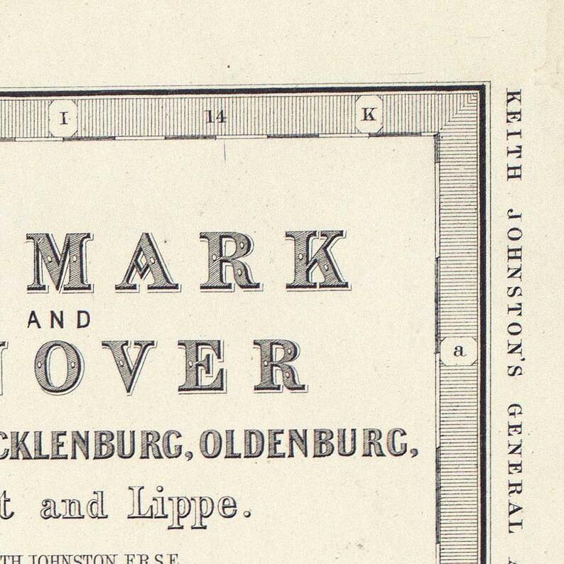 Old Map of Denmark Hanover 1860 Antique Map Rare Map Fine - Etsy