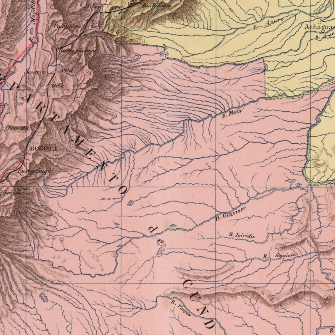 Old Map of Colombia 1889 Rare Map Antique Map Fine - Etsy