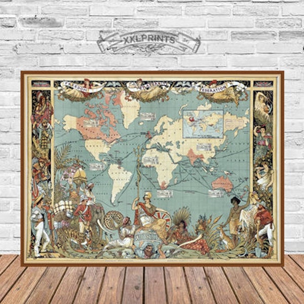 Extra Large Vintage Map - Etsy