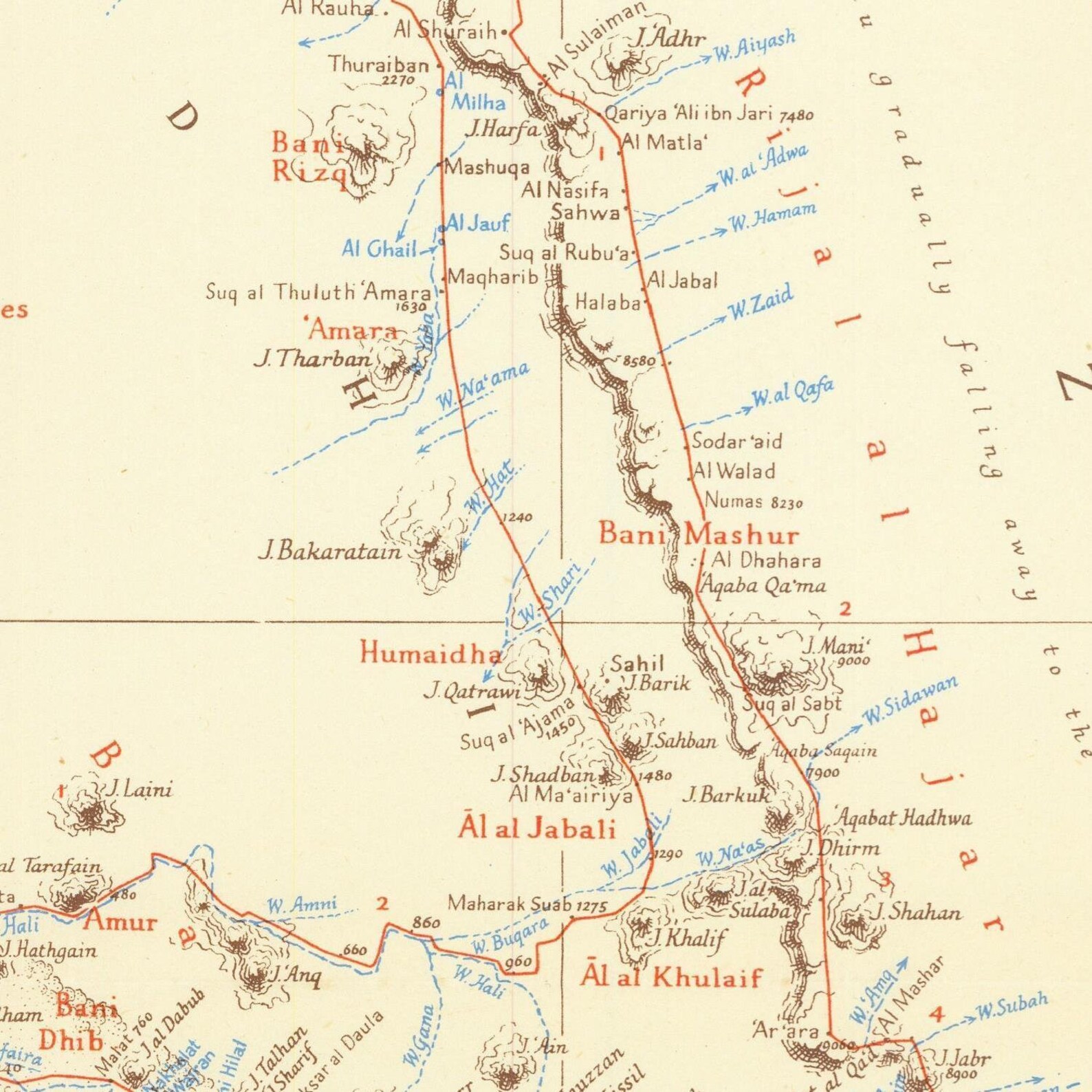 Old Map of Saudi Arabia 1947 Including Tribal Names Fine - Etsy