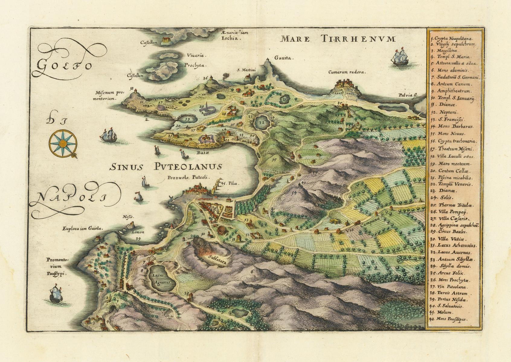 Ancient Naples Bay Map Print, 1638: Fine Art Reproduction - Etsy
