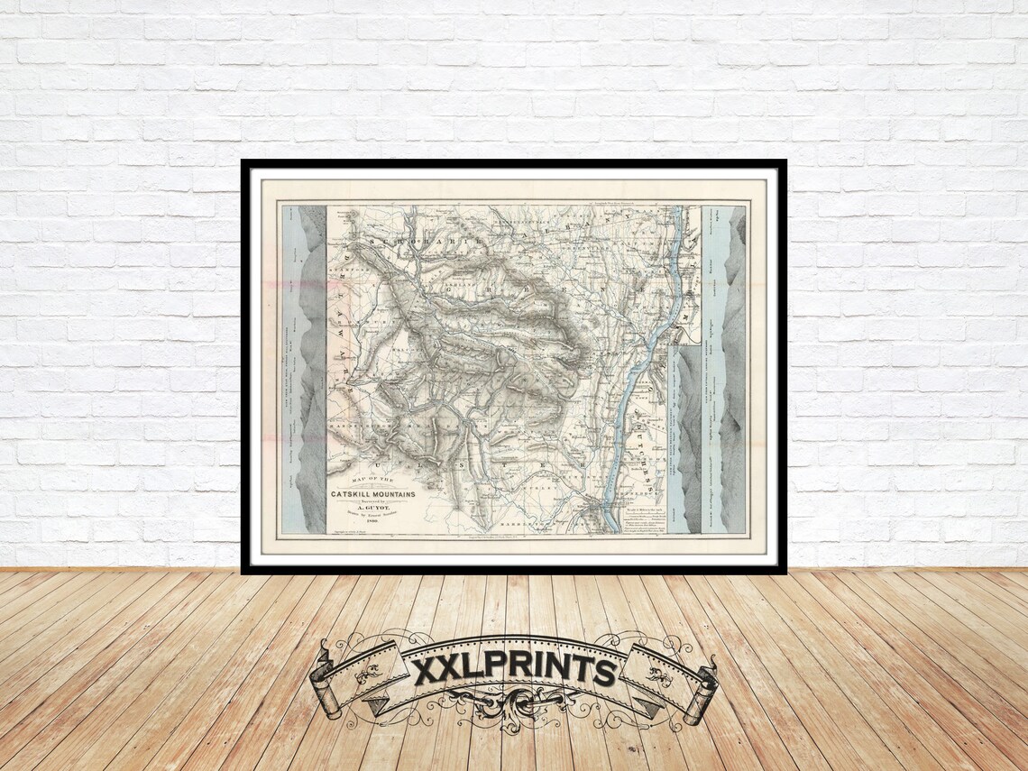 Old Map of Catskill Mountains 1880 Rare Map Antique Fine - Etsy