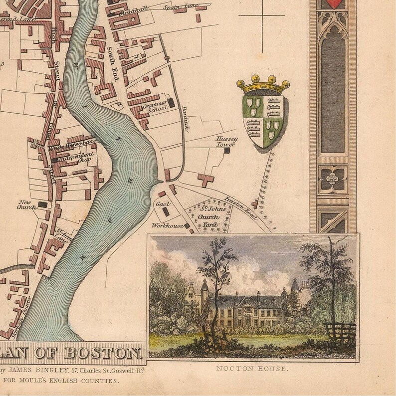 Antique Boston Map Print: 1840 City Plan Reproduction - Etsy