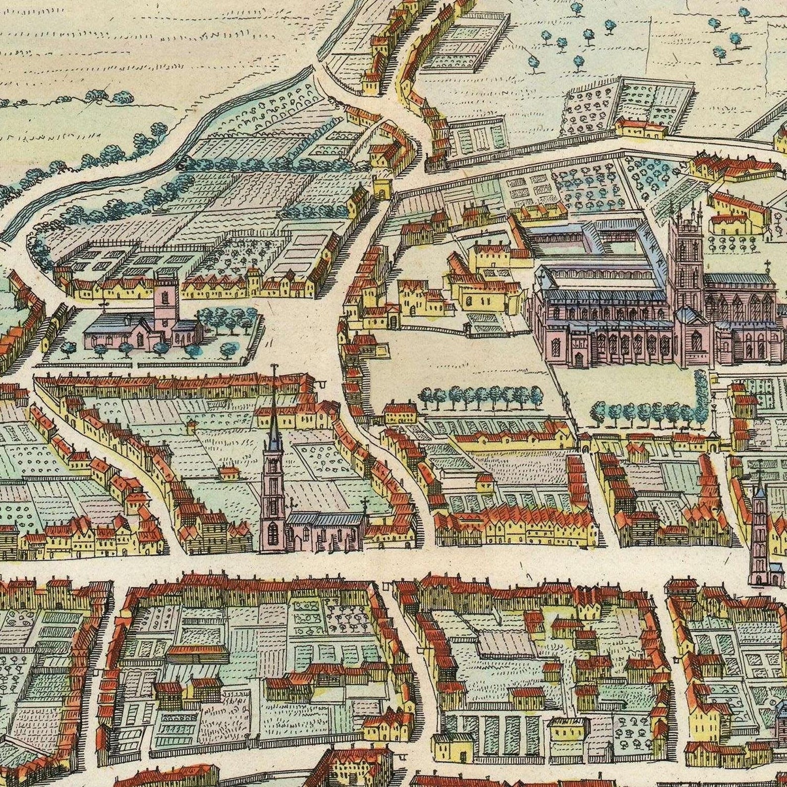 Gloucester England Map Print: 1724 Antique City Plan Reproduction - Etsy