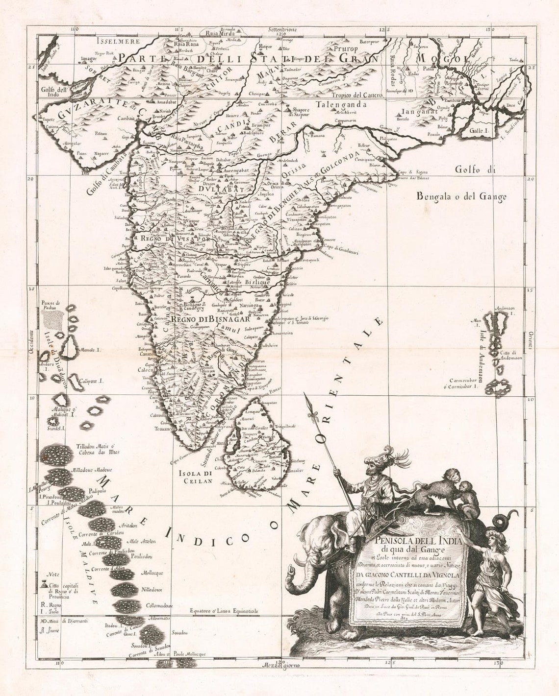 Old Map of India 1683 Rare Map Antique Fine Reproduction | Etsy