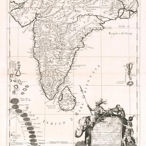 Old Map of India 1683 Rare Map Antique Fine Reproduction | Etsy